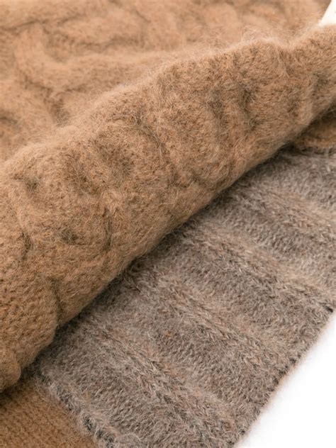 Ader Error Logo Appliqué Cable Knit Hat Brown Farfetch