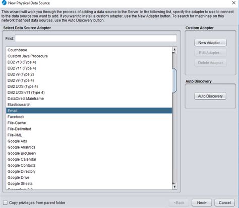 how to connect to gsuite using email adapter in tibco data virtualization