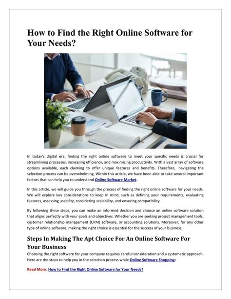 Ppt How To Find The Right Online Software For Your Needs Powerpoint