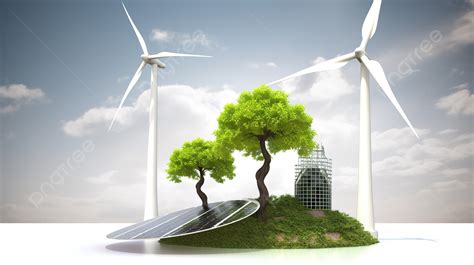 Trees And Wind Power As A Base Background D Render Renewable Energy Picture Background Image