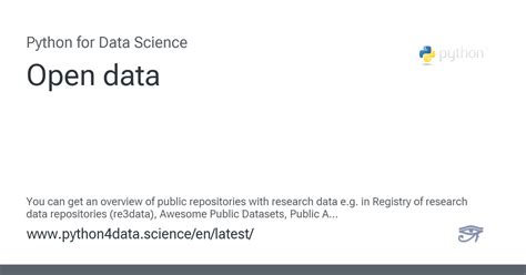 Open Data Python For Data Science