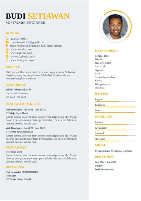 Agik Setiawan On Linkedin Halo Buat Cv Mudah Dan Gratis Dengan Pilihan Template Yang Bisa