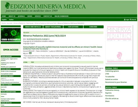 Consumption Of Sexually Explicit Internet Material And Its Effects On Minors Health Culture