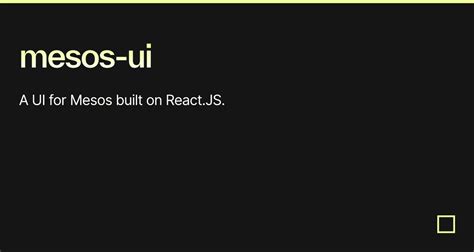 Mesos Ui Codesandbox