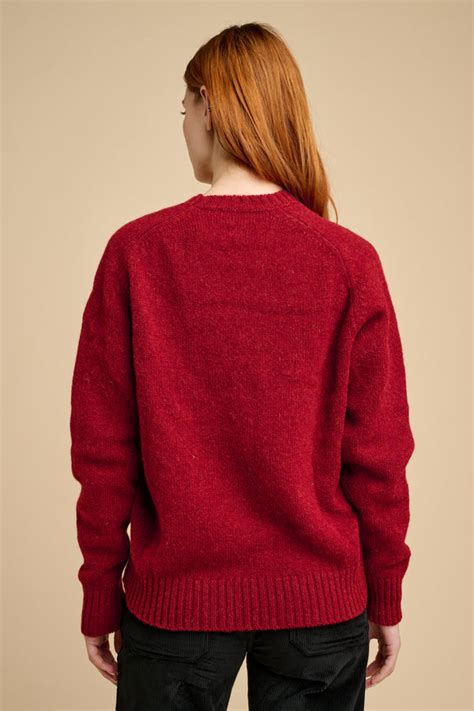 Womens Shetland Jumper Dark Red Community Clothing
