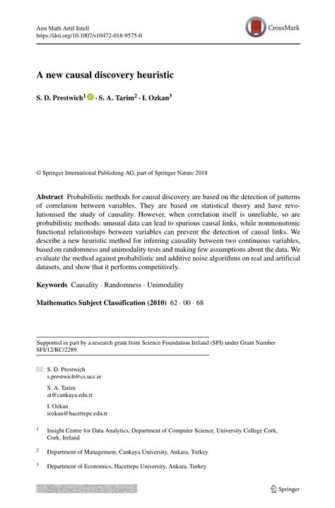 Pdf A New Causal Discovery Heuristic