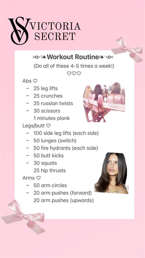 Victoria Secret Workout Victoria Secret Workout Model Workout