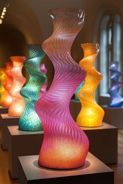 Organic Glowing Shapes Inspired By Underwater Light Trails Showcasing Fluid Movements Stock