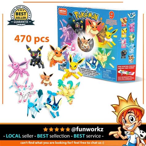 470pcs Mega Construx Pokemon Every Eevee Evolution Buildable Eevee
