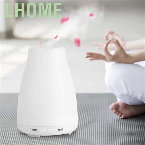 Lhome เครื่องทําความชื้นน้ํามันหอมระเหยแบบมีไฟ 7 สี 100 มล Lhome Th Thaipick
