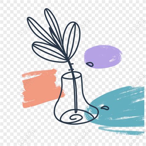 간단한 추상 식물 일러스트 피카소 스타일 라인 그림꽃들추상 선 Png 일러스트 무료 다운로드 Lovepik