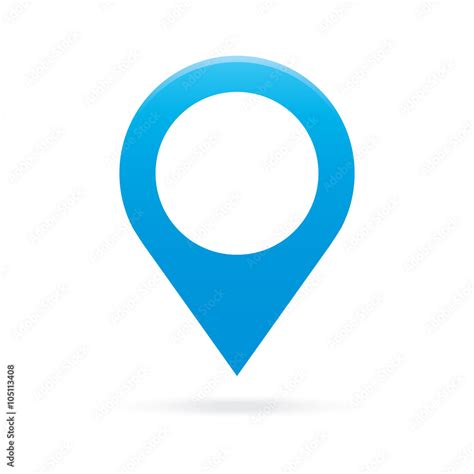 Sky Light Blue Map Pointer Icon Marker GPS Location Flag Symbol Stock