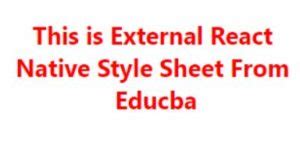 React Native StyleSheet Working Examples Of React Native StyleSheet