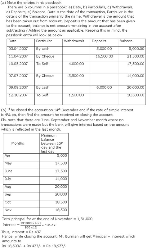 Frank ICSE Solutions For Class Maths Banking Ex A Plus Topper