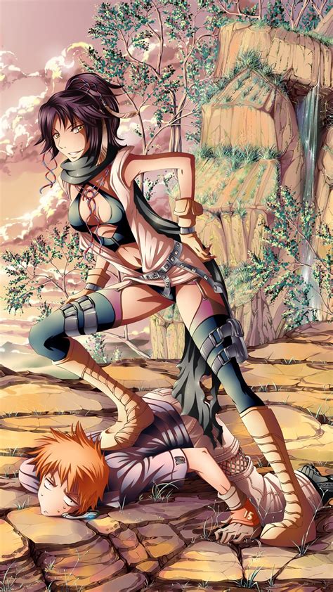 Yoruichi X Ichigo 844x1500 Bleach R Animewallpaper