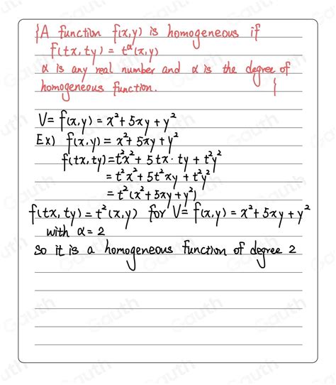 Solved Use Eulers Theorem To Verify The Function Vfxyx25xyy2
