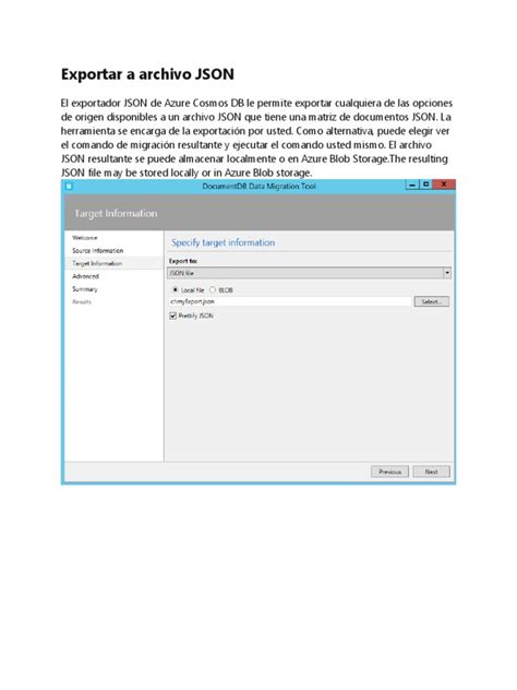 exportar a archivo json pdf