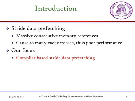 A Practical Stride Prefetching Implementation In Global Optimizer Ppt