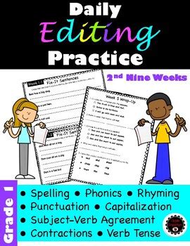 Daily Editing Practice Sentences 2nd Nine Weeks By Apple Emporium