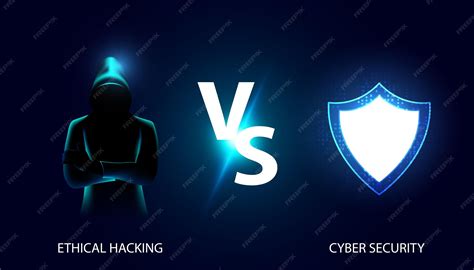 Premium Vector Abstract Mesh Hacker And Shield Cybersecurity Concept Vs Comparison Between