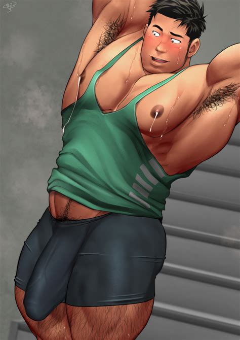 Rule 34 Abs Bara Biceps Bulge Censored Penis Comic Gay Kumagorow Male