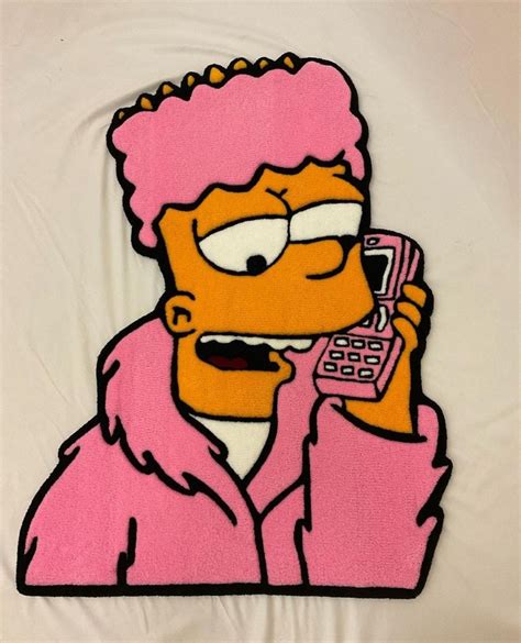 Handmade Bart Simpsion Custom Tufting Rug Etsy