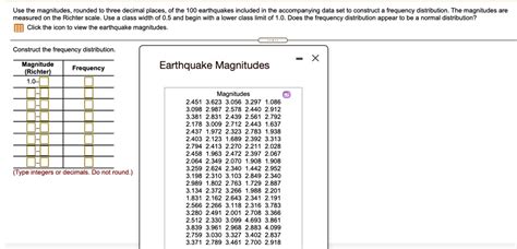Use The Magnitudes Rounded To Three Decimal Places Of The 100