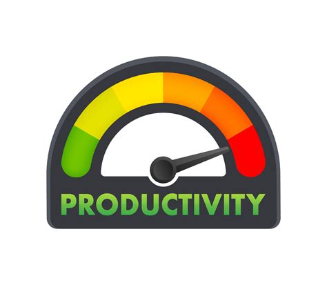 Productivity Icon On Speedometer High Productivity Meter Vector Stock