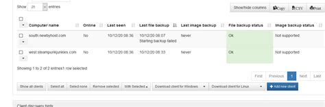refusing to find client on server end client urbackup discourse