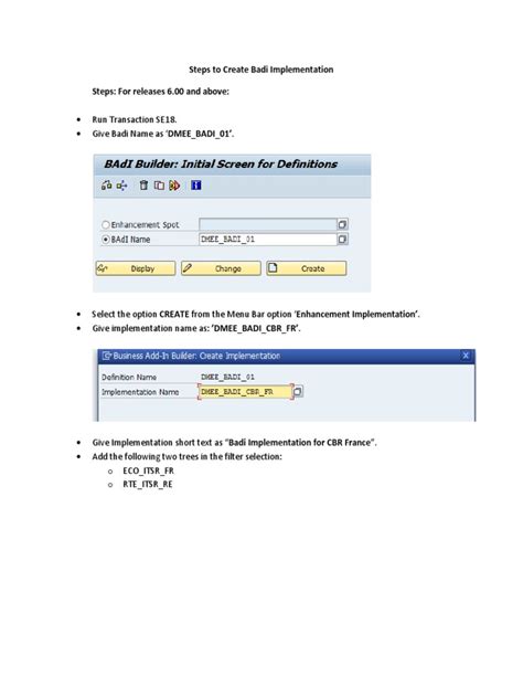 Steps Create Badi Implementation Pdf