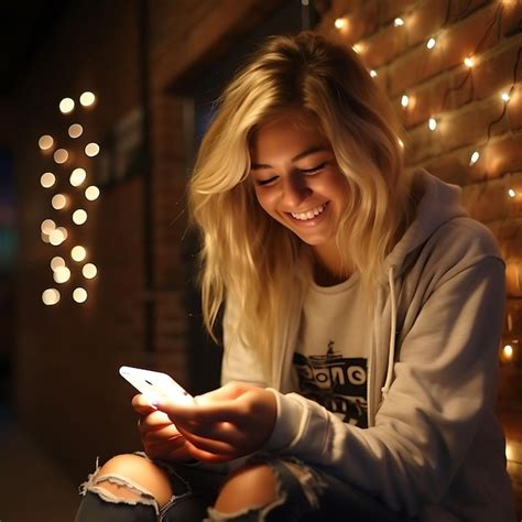 Premium Ai Image A Girl Swiping Through Apps On A Phone Casual And