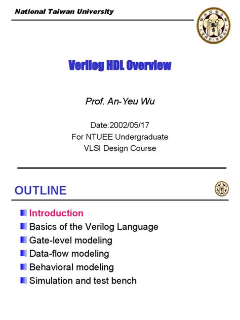 verilog hdl overview prof an yeu wu pdf hardware description