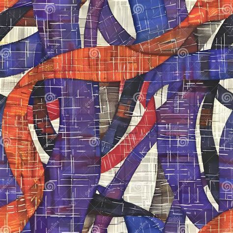 Abstract Fabric Design With Intertwined Lines In A Minimalist Color Palette On Textured