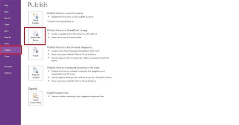 How To Publish Infopath Form As A Content Type In A Sharepoint Site