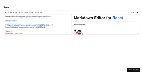 Markdown Editor For React Uiwjsreact Md Editorissues419 Codesandbox