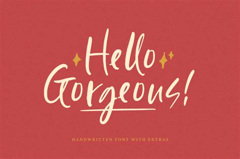 Hello Gorgeous Handwritten Font By Saridezra TheHungryJPEG