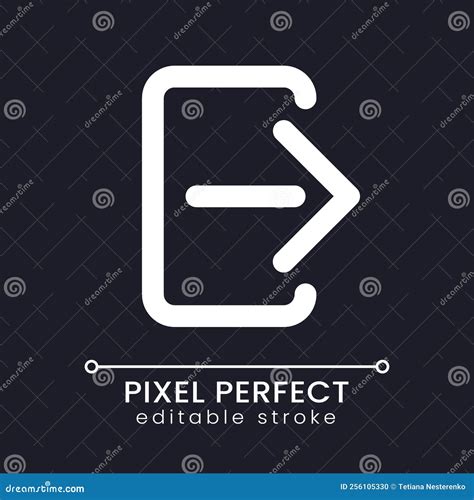 Logout Pixel Perfect White Linear Ui Icon For Dark Theme Stock Vector Illustration Of Stroke