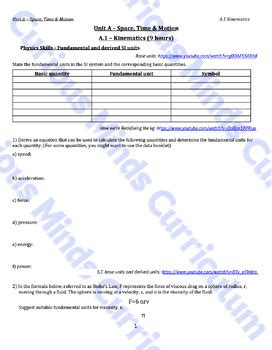 IB DP Physics A 1 Kinematics Workbook By Curious Minds Curriculum