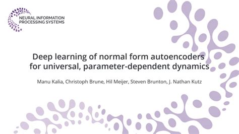 Manu Kalia Christoph Brune Hil Meijer Steven Brunton J Nathan Kutz