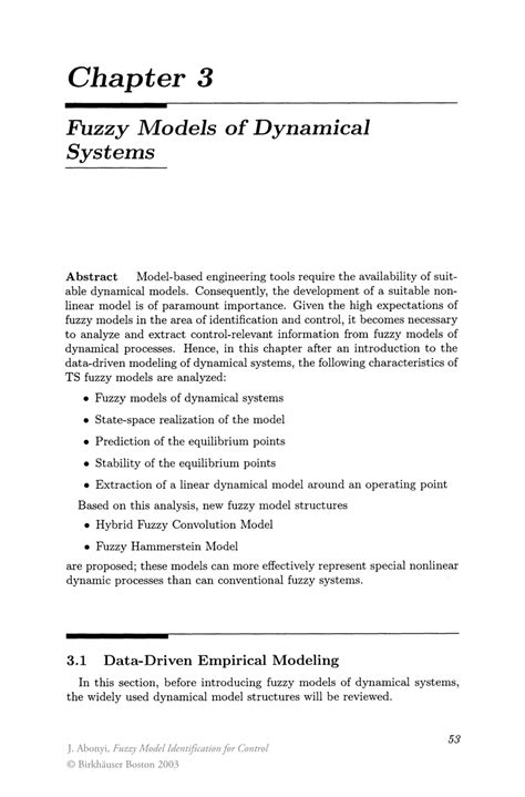 Pdf Fuzzy Models Of Dynamical Systems