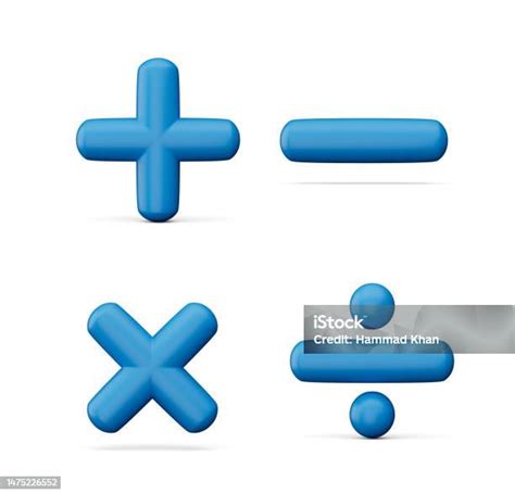 3d 더하기 빼기 곱하기 및 흰색 배경에 기호 나누기 3d 그림 3차원 형태에 대한 스톡 사진 및 기타 이미지 3차원 형태 개념 개념과 주제 Istock