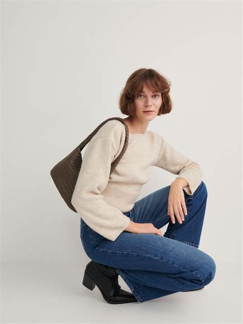 Джемпер з широкою резинкою Колір нюдовий Reserved 7478b 02m