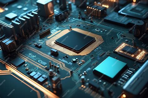 Premium Photo Dark Wallpaper 3d Rendering Featuring High Tech Sensor Circuit Board Panel