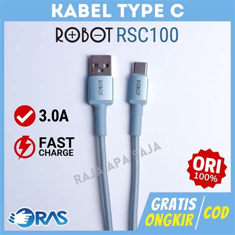 Jual Kabel Data Charger Type C Robot Fast Charging A Casan Tipe C Tepsi Hp Android Rsc