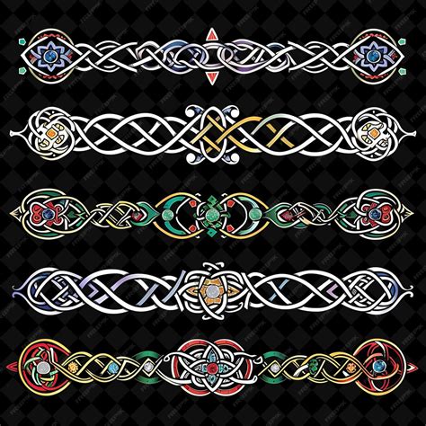 Celtic Knotwork With Interlacing Patterns Borderlines Design Png Collage Art Collections