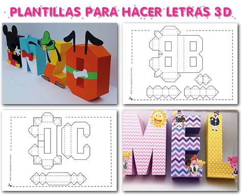 Letras 3d De Cartón Para Imprimir