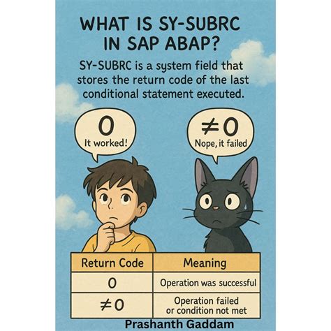 What Is Sy Subrc In Sap Abap Prashanth Gaddam Posted On The Topic Linkedin
