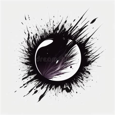 Logo Of An Eye Black And White Deep Purple Iris Minimalist Style