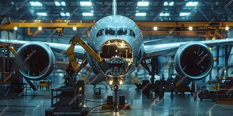 Premium Photo Robotic Arms Welding Aircraft Parts In Aerospace