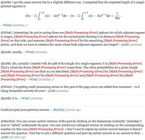 intermittent [math processing error] in and around comment